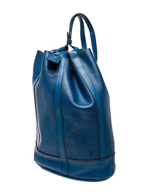 Louis Vuitton Epi Leather Randonnee Blue Backpacks Handbags