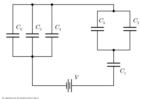 Solved Six Capacitors Are Connected As Shown Above A If