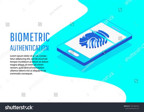 Biometric Authentication Flat 3d Web Isometric Stock Vector Royalty