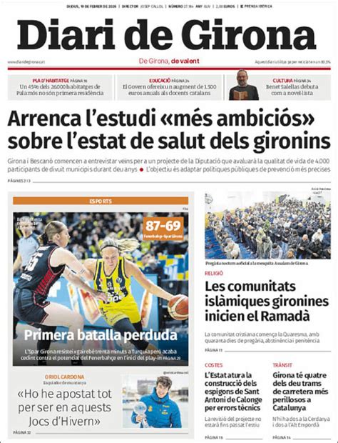 Periódico Diari De Girona España Periódicos De España Edición De