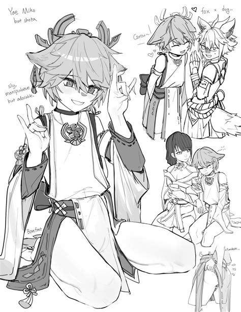 Bana Gameg Gorou Genshin Impact Raiden Shogun Yae Miko Genshin