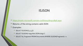 Sql Server And JSON PPT