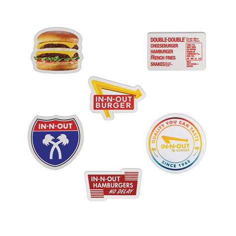 In N Out Burger Company Store Sticker Set Shop