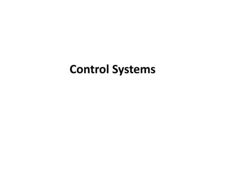 Control System Introduction For Different Application Pdf