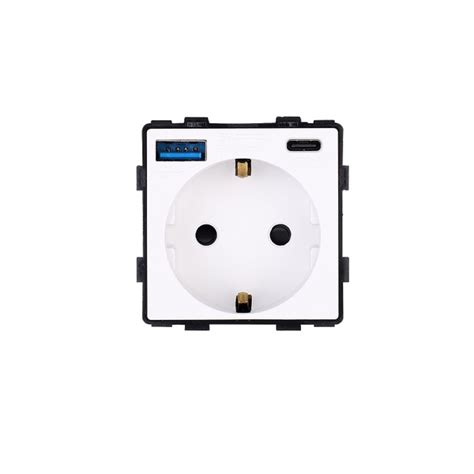 Механизм розетки электрической с Usb и Type C входами 6 шт купить по низкой цене в интернет