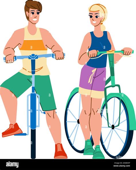 Couple Biking Vector Stock Vector Image And Art Alamy