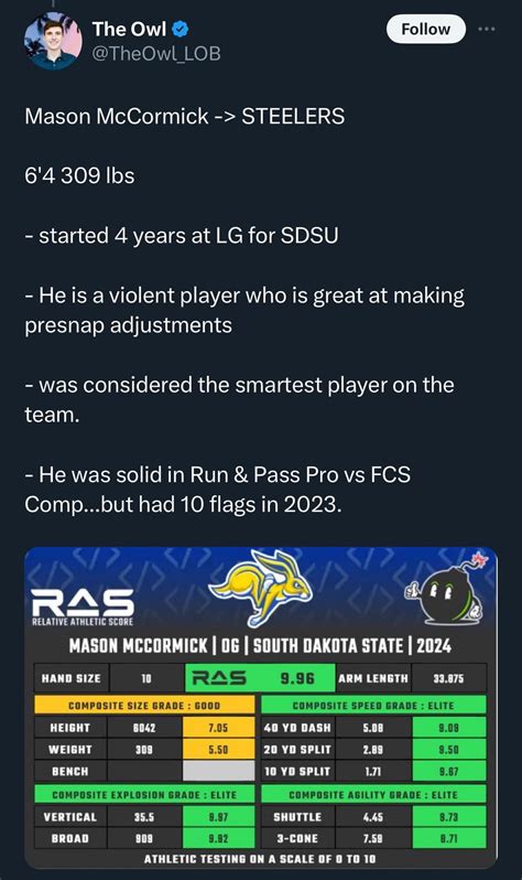 Mason Mccormick Analysis R Steelers