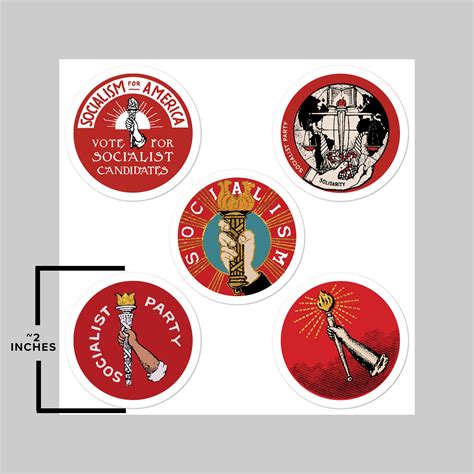 Socialist Torch Sticker Set Retro Socialism Party Solidarity
