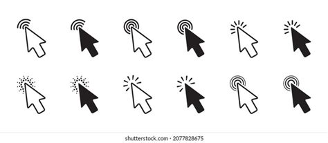 Mouse Click Cursor Icon Set Arrow Stock Vector Royalty Free Shutterstock