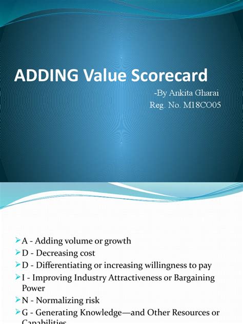 Adding Value Scorecard Global Business Strategy Pdf
