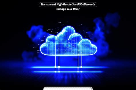 Premium Psd Digital Technology Cloud Computing Blue Background