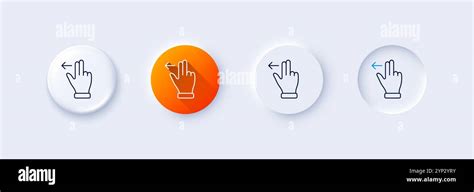 Touchscreen Gesture Line Icon Slide Left Arrow Sign Swipe Action Line Icons Vector Stock