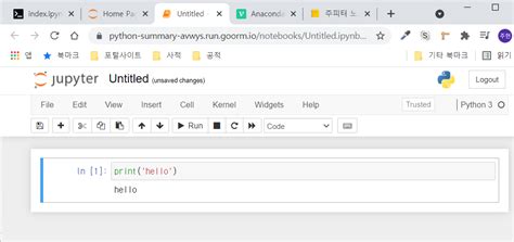 python jupyter notebook 실행방법