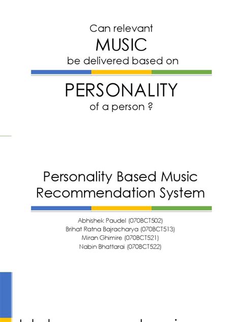 Personality Based Music Recommendation System Pdf Applied
