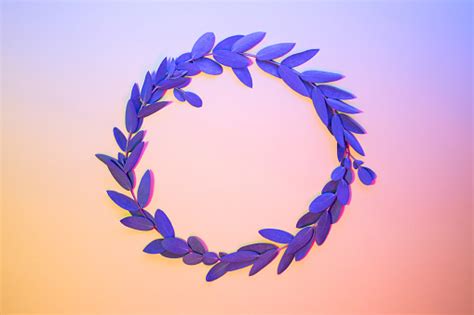 나뭇잎과 창조적 인 네온 배경입니다 식물 프레임과 텍스트에 대한 공간 빛나는 식물 배경 자연 가지와 블루 선명한 색상 반짝이는 조명이 있는 식물성 나뭇가지 0명에 대한 스톡