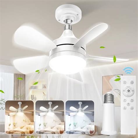 Socket Ceiling Fans With Lights And Remote Socket Fan Light With Dimmable Led Light Bulb For