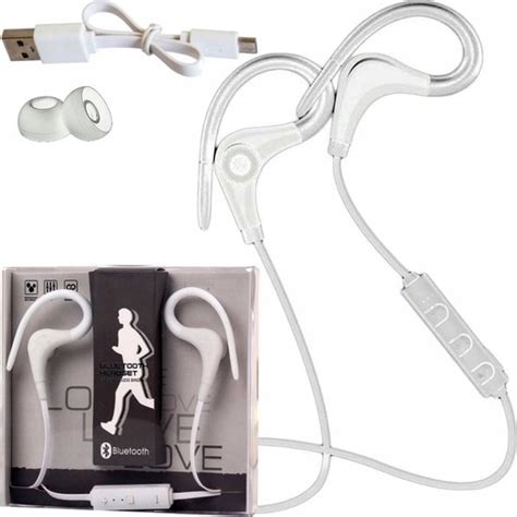 Hardloop Oortjes Bluetooth Oortjes Wit Oplaadbaar Perfect Voor