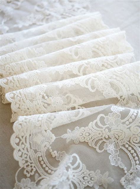 Ivory Lace Fabric Retro Embroidered Lace Fabric Retro Bridal Etsy