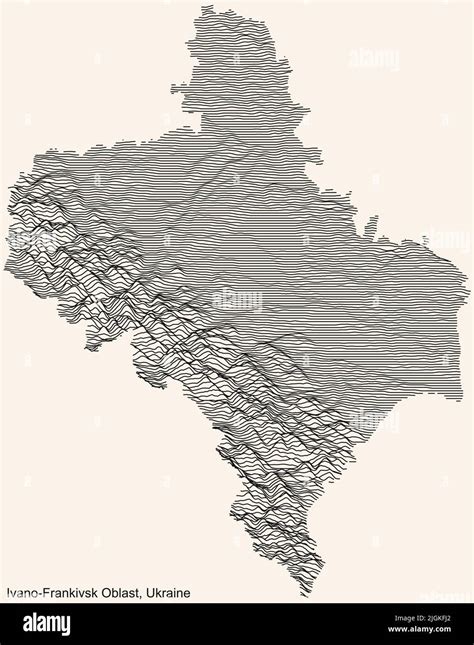 Topographic Relief Map Of The Ivano Frankivsk Oblast Ukraine Stock