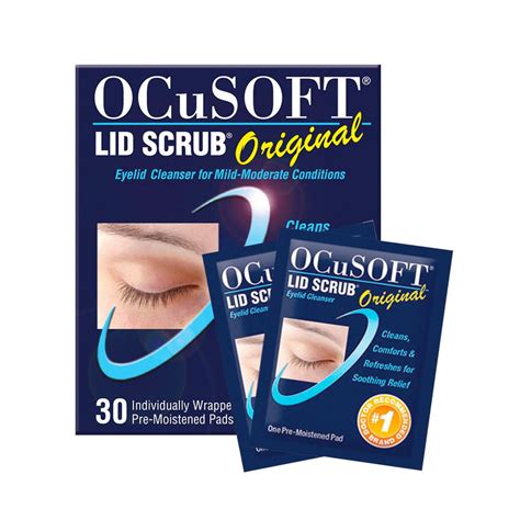 Ocusoft Lid Scrub Original Wipes 30ct For Eyelid Hygiene Dryeye Rescue