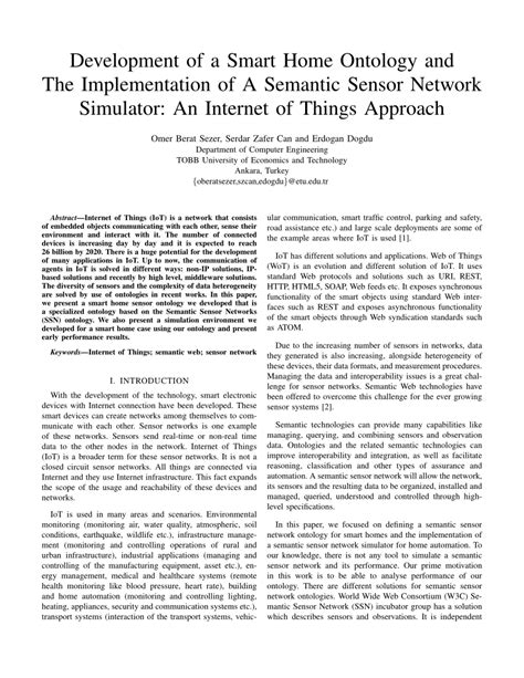 Pdf Development Of A Smart Home Ontology And The Implementation Of A