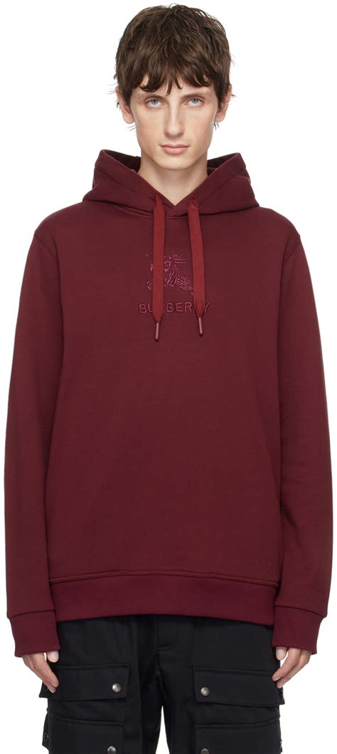 Burberry Burgundy Ekd Hoodie Burberry