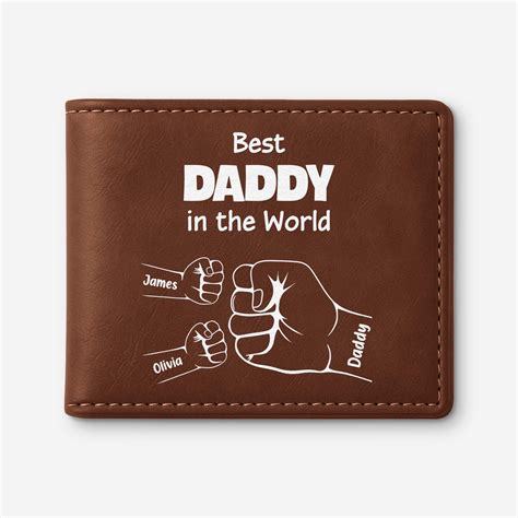 Personalized Dad Wallet The Best Daddy In The World Personal Chic