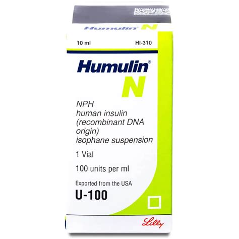 Humulin N 100 Iu Ml Insulin Nph Vial 10 Ml Refrigerated Nahdi