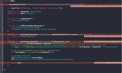 Ios Table View In Swift Stack Overflow