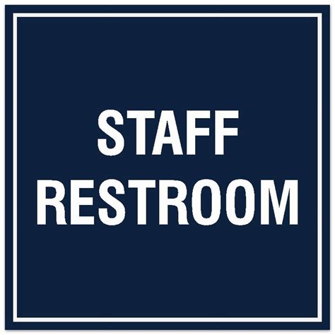 Signs Bylita Square Staff Restroom Sign Easy Installation Durable Material Navy Blue