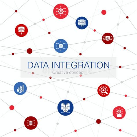 Data Integration Presentation Template Stock Vector Illustration Of