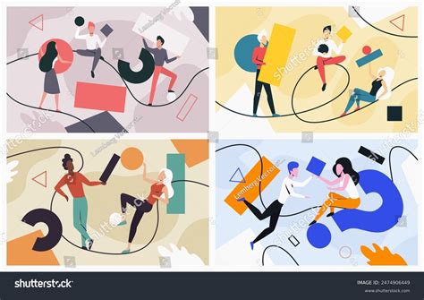 Work People Geometric Shapes Figures Set Stock Illustration 2474906449 Shutterstock