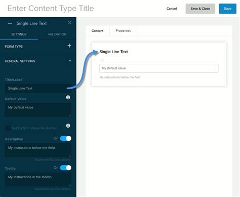 content field single line text
