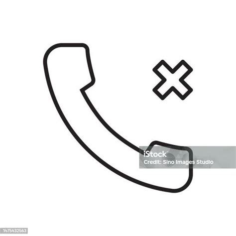 부재중 전화의 편집 가능한 아이콘 흰색 배경에 격리된 벡터 그림 프레젠테이션 웹 사이트 또는 모바일 앱에 사용 0명에 대한 스톡