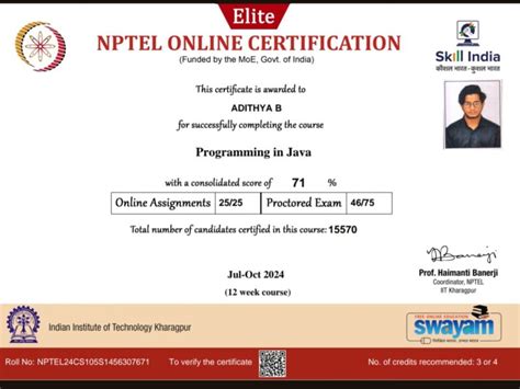 adithya b on linkedin java programming nptel skilldevelopment learningneverstops…