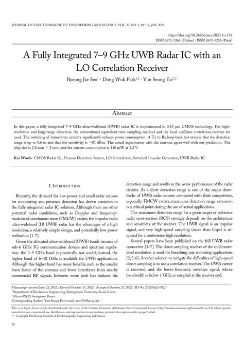 Pdf A Fully Integrated 79 Ghz Uwb Radar Ic With An Lo Correlation Receiver