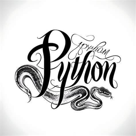 Premium Photo Calligraphy Design Of The Text Python Text Must Have Black C Tattoo Ink Decor