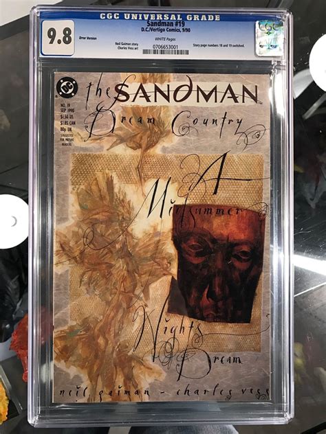 Comicsvalue Com The Sandman Cgc Nm High Grade Error Edition