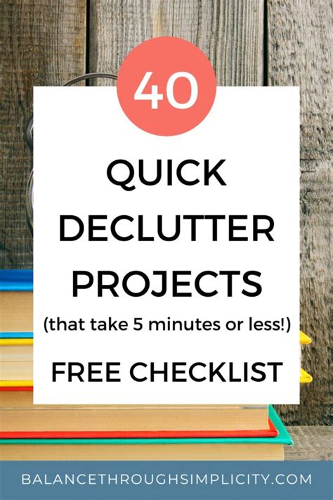 40 Quick Decluttering Projects Checklist