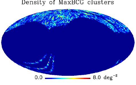 Density Of Maxbcg Clusters The Clusters Are Mainly Concentrated In The