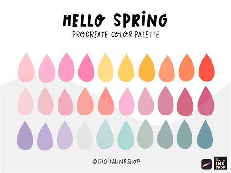 Spring Color Palette Procreate Color Palette Color Swatches I Easter Procreate Brushes L
