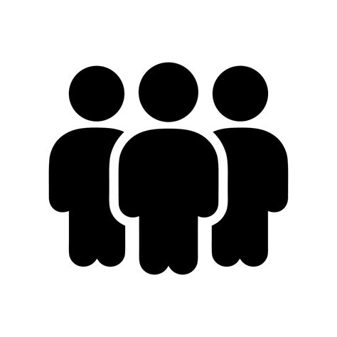 Solid Silhouette Three People Group Simple Membership Glyph Icon