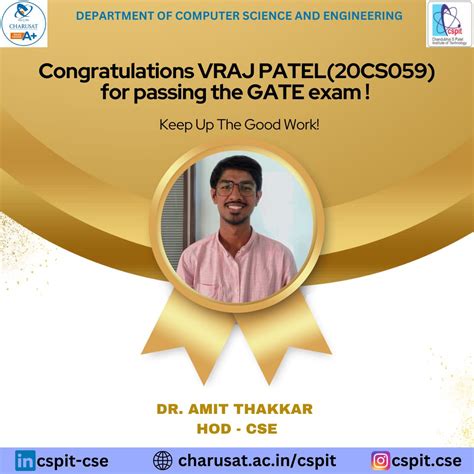 Department Of Cse Cspit Charusat University On Linkedin Kudos Cse Cspit Charusat