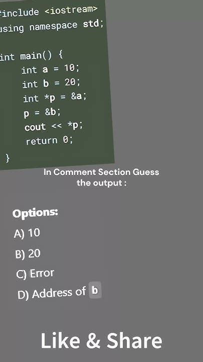 Guess Of The Output Of The Following Code Video27 Please Subscribe Programming C Cpp