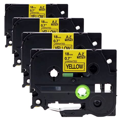 Pcs Compatible P Touch Laminated Tze Tz Tz Tape Mm Black On Yellow Tze Tape Tze In