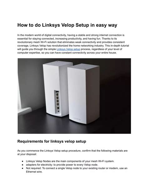 Ppt How To Do Linksys Velop Setup In Easy Way Powerpoint Presentation Id12957301