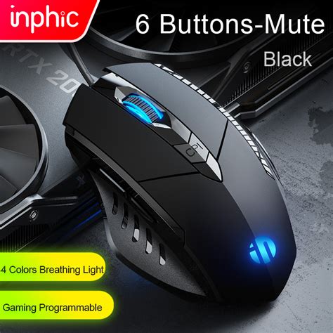 Inphic W1 Gaming Mouse Wired 200 8800dpi Optical Mice 6 Programmable Buttons Ergonomic Mute