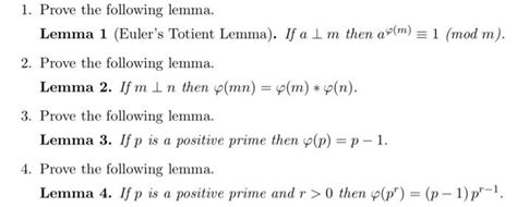 Solved Definition 1 Eulers Totient Function M Zm