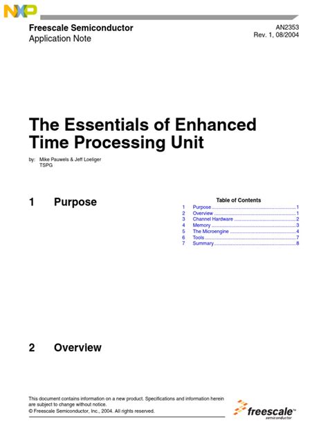 An2353 Etpu Essentials Pdf Microcontroller Central Processing Unit