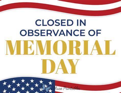 Office Closed Sign Memorial Day